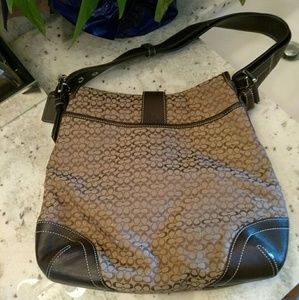 Coach | Bags | Authentic Coach Brown Mini Monogram Handbag | Poshmark